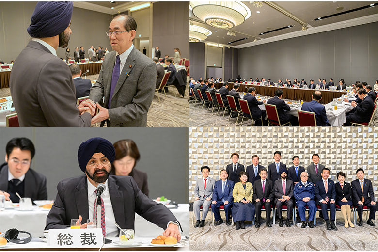 President Banga meets with members of the Japan Chapter